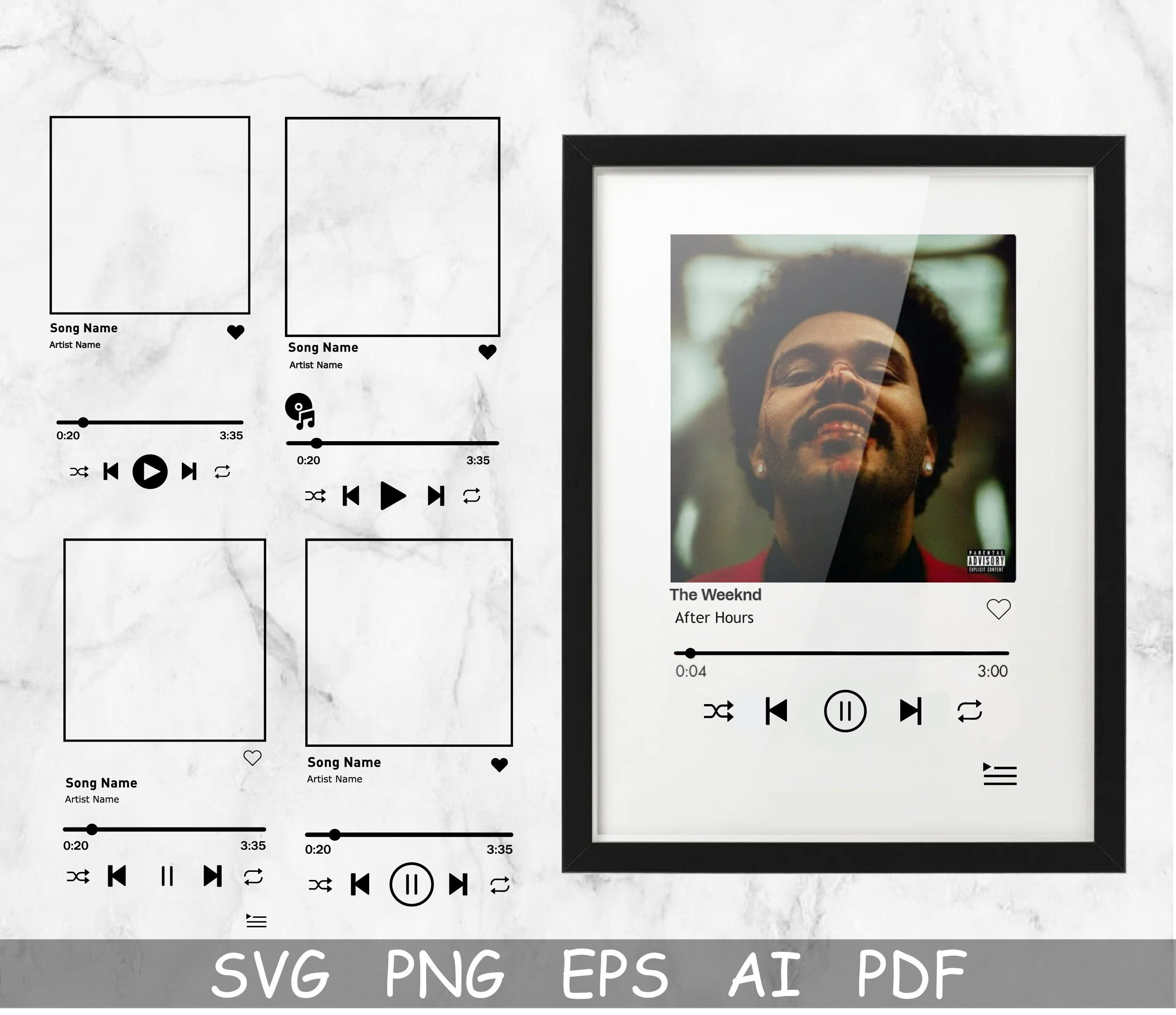 Music Player Svg, Acrylic Song Art, Glass Music Player Svg, Play ...