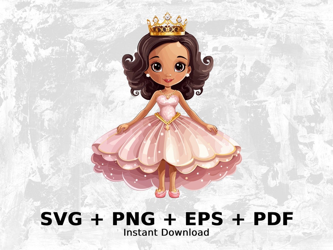 Cartoon Princess SVG PNG EPS Png Vector Graphics Stickers - Etsy