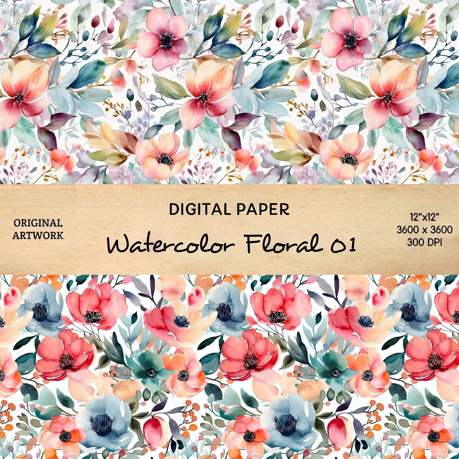 Watercolor Floral Digital Paper Flower Backgrounds - Etsy