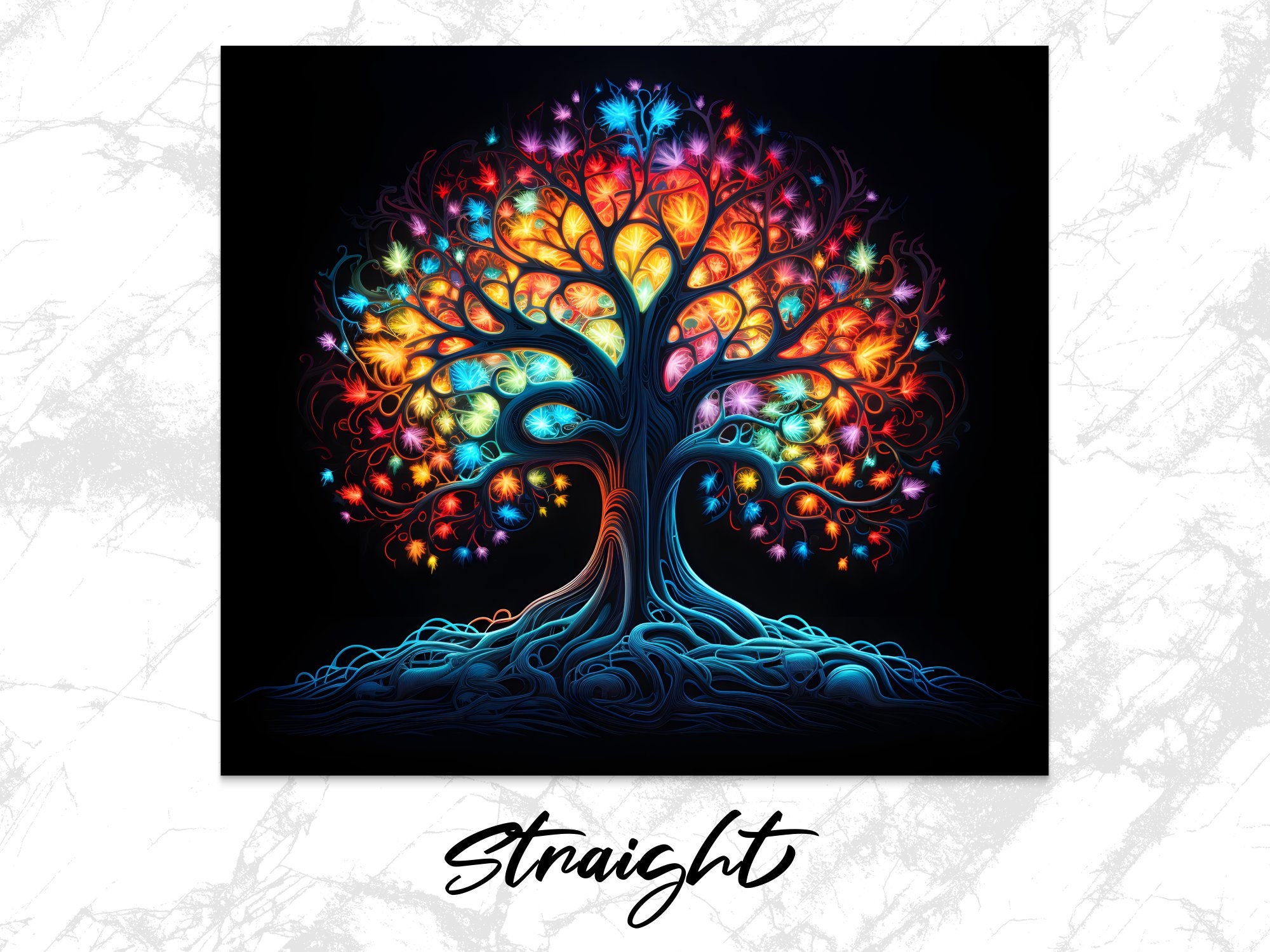 Neon Tree of Life 20 Oz Skinny Tumbler Sublimation Design - Etsy