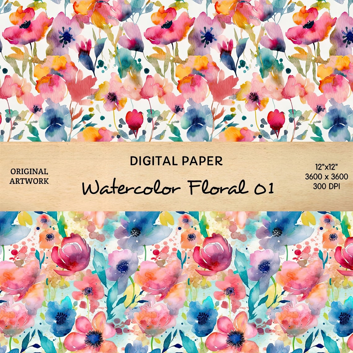 Watercolor Floral Digital Paper Flower Backgrounds - Etsy