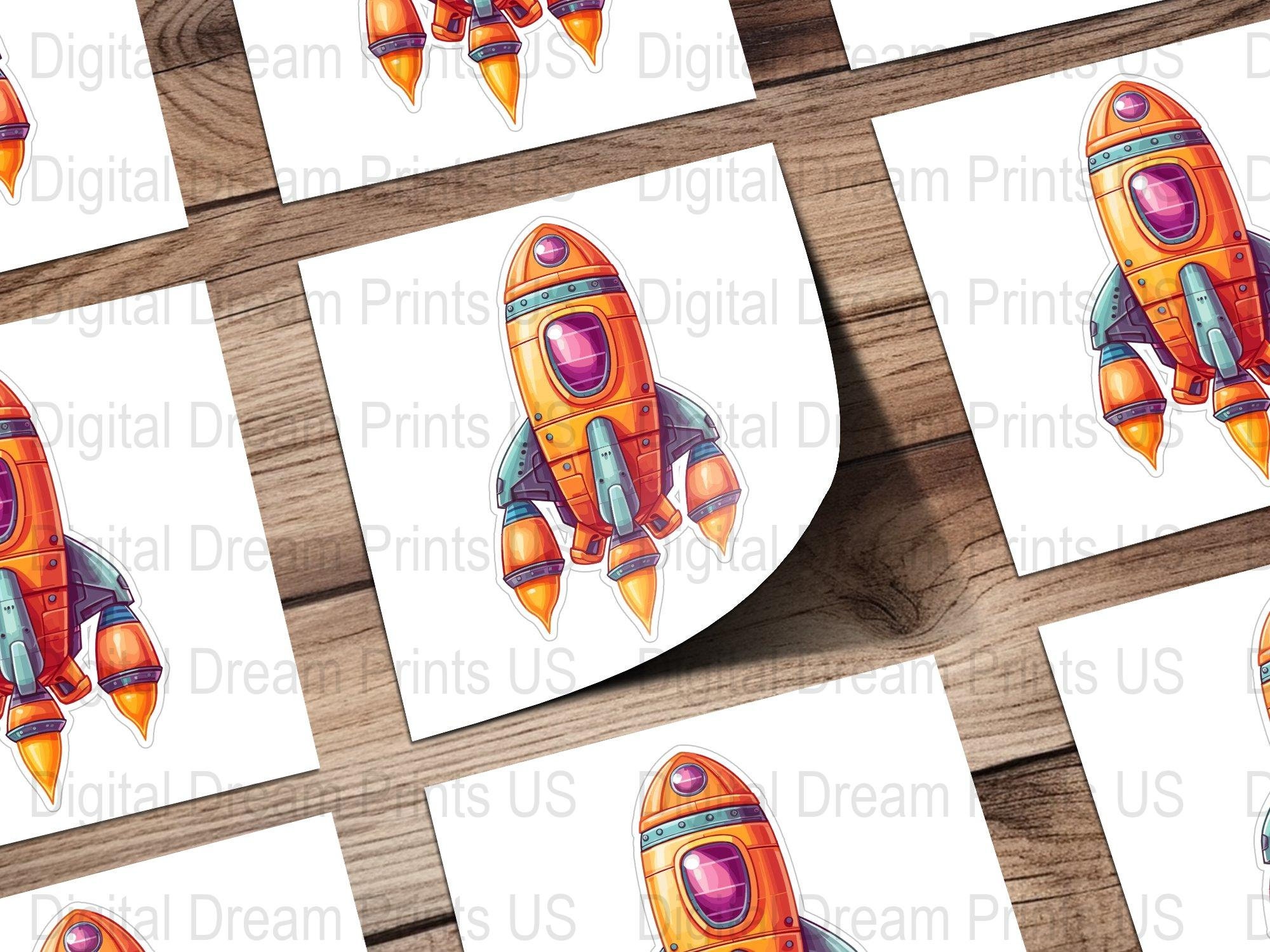 Cartoon Rocket Ship SVG PNG EPS Png Vector Graphics Stickers - Etsy