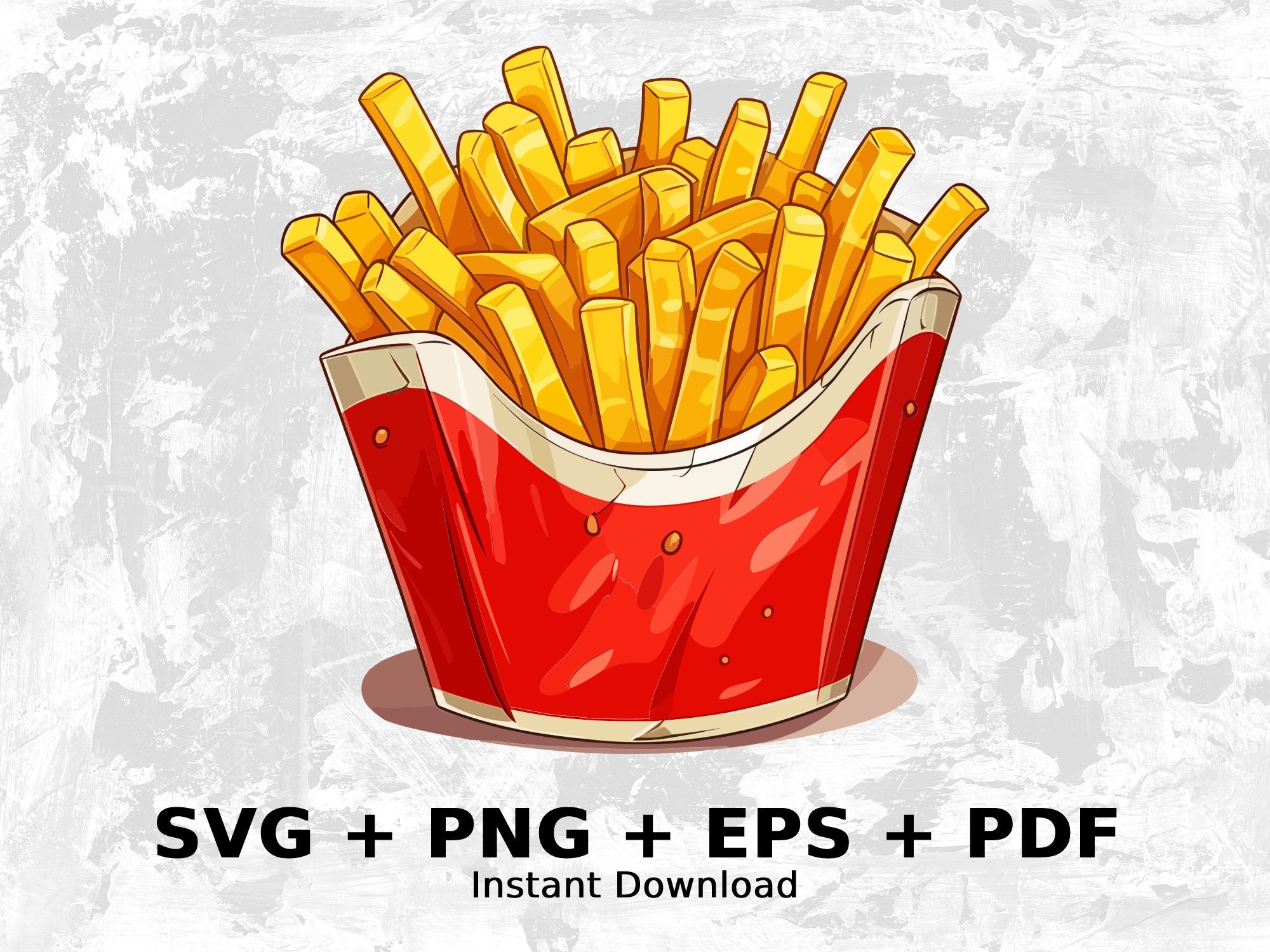 Cartoon French Fries SVG PNG EPS Png Vector Graphics Stickers - Etsy