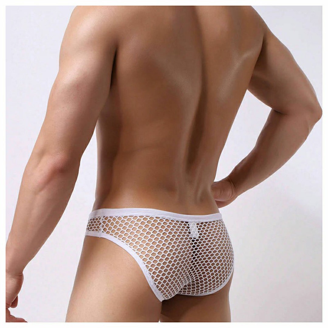 Men's Briefs Fishnet Elastic String Tanga See Through Mesh - Etsy UK