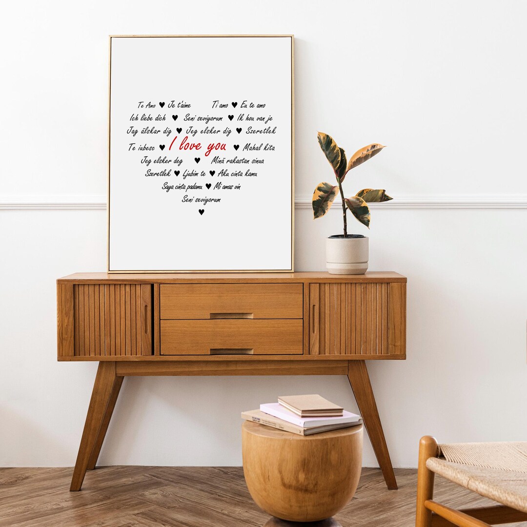I Love You in Different Languages Digital Art - Multilingual Love ...