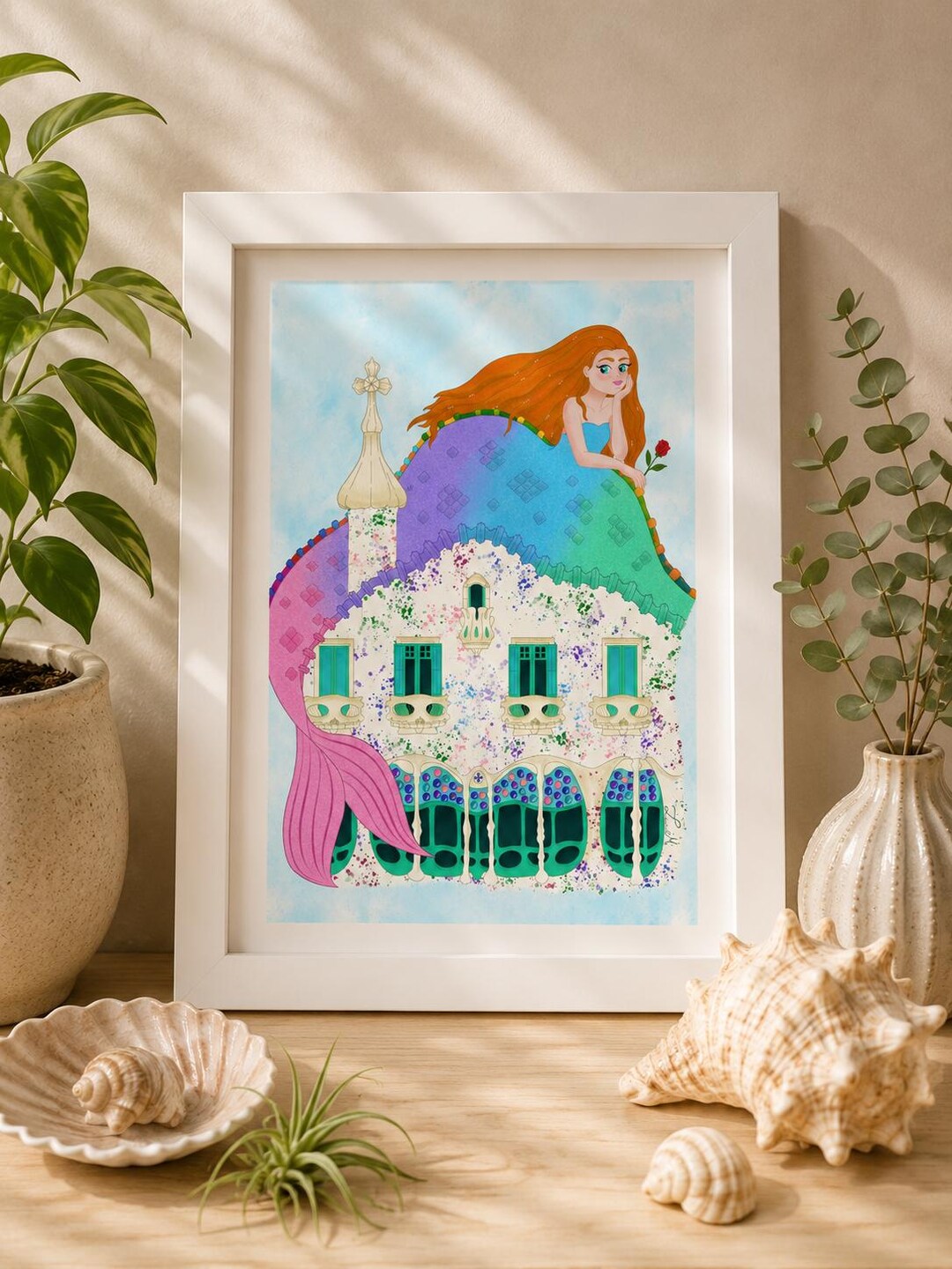 Casa Batllo Wall Art, Mermaid Illustration Print - Etsy