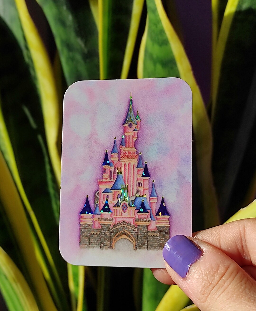 Disney Castle Glitter Sticker Waterproof - Etsy