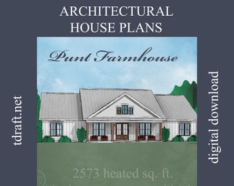 Farmhouse House Plan, Laban Design, 2195 Heated Sq. Ft., 4 Bedroom, 2.5 ...