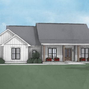 Farmhouse House Plan, Laban Design, 2195 Heated Sq. Ft., 4 Bedroom, 2.5 ...