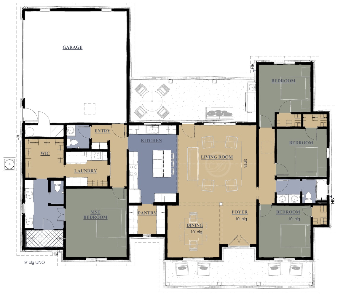 Farmhouse House Plan, Laban Design, 2195 Heated Sq. Ft., 4 Bedroom, 2.5 ...