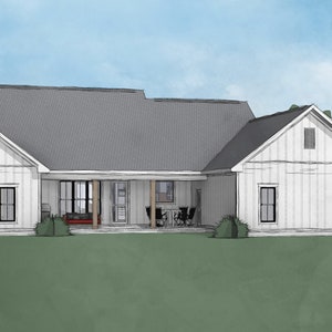 Farmhouse House Plan, Laban Design, 2195 Heated Sq. Ft., 4 Bedroom, 2.5 ...