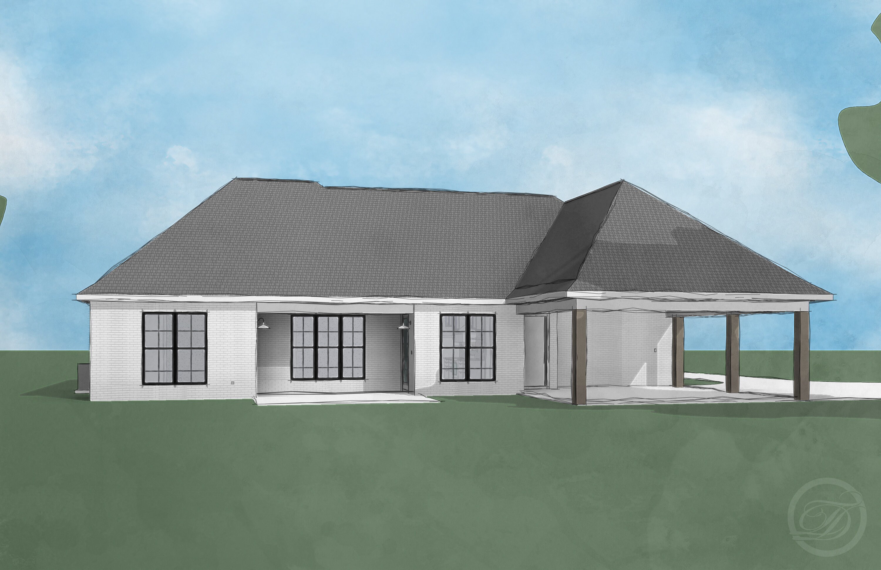 Farmhouse House Plan, Crete Design, 1955 Heated Sq. Ft., 3 Bedroom, 2 ...