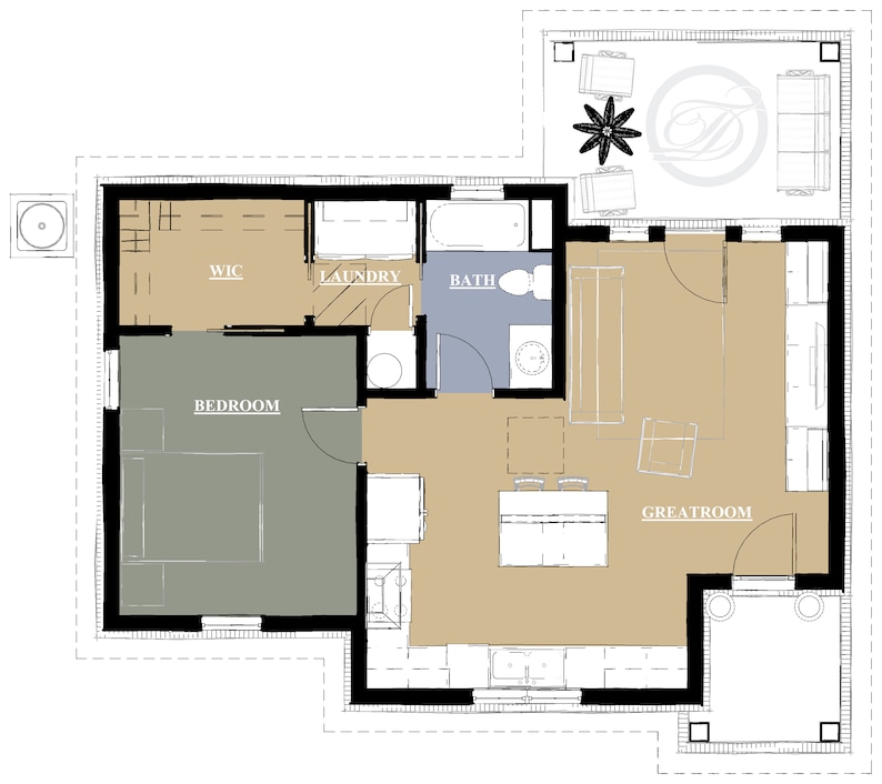 Cottage House Plan, Kaska Design, 1 Bed 1 Bath (PDF) - Etsy