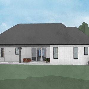 French Country House Plan, St. Marie Design, 3 Bedroom (PDF) - Etsy