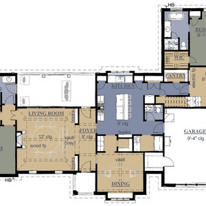 French Country House Plan, Corinth Design, 2740 Sq Ft (PDF) - Etsy