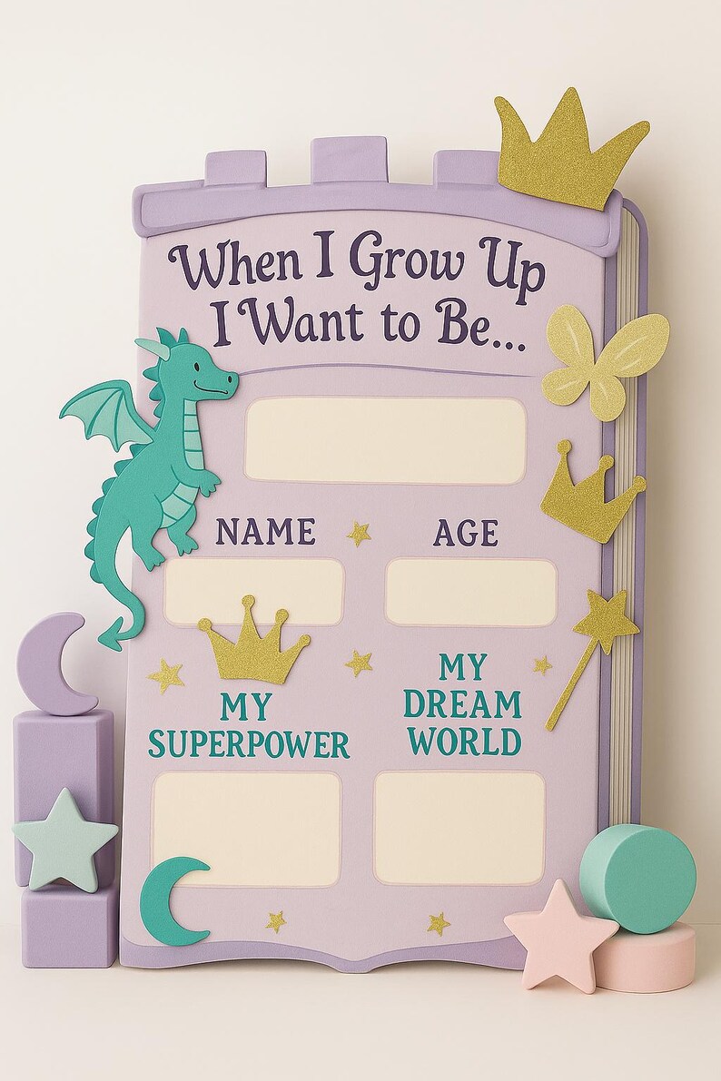 Princess Castle Dream Job Board: Career Day Photo Prop - Etsy