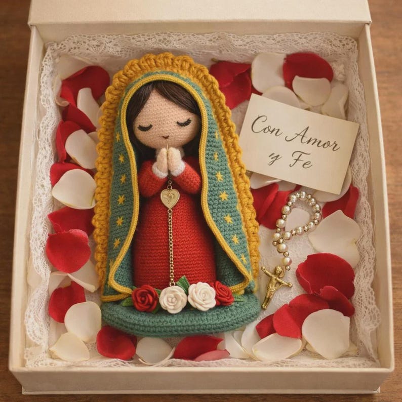 Handmade Crochet Virgin Mary Doll, Catholic Keepsake - Etsy