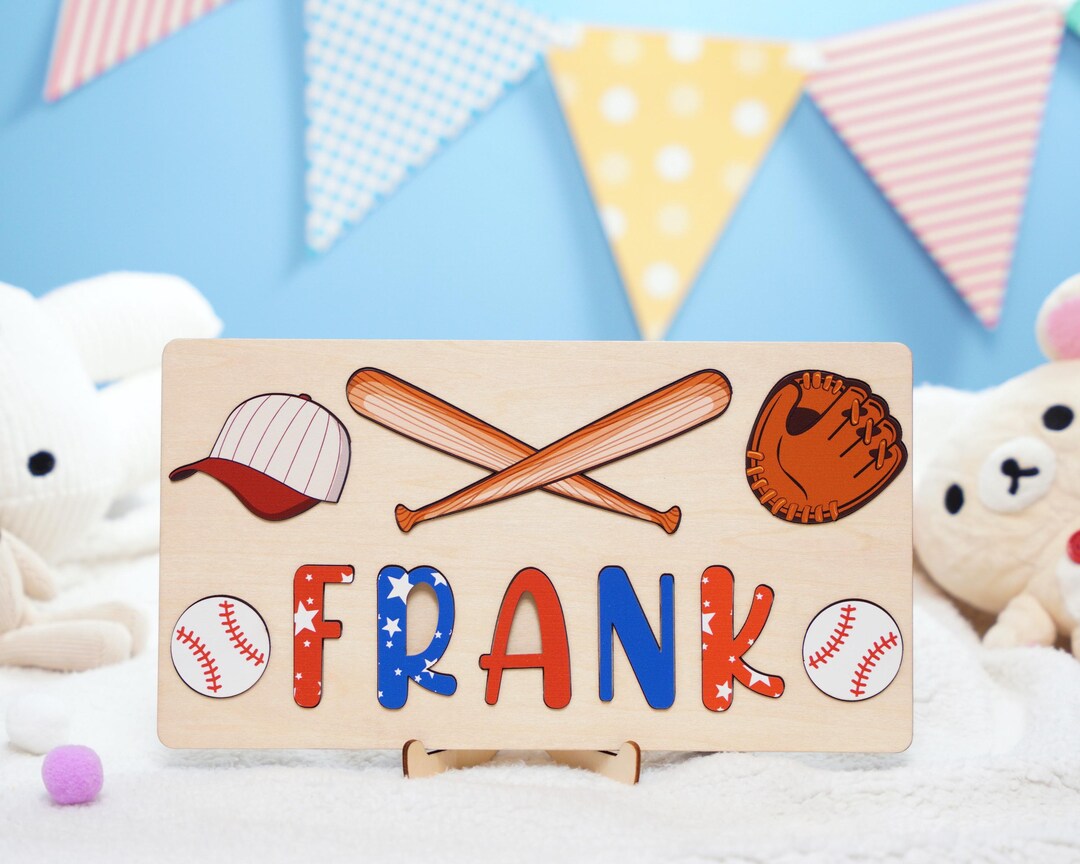 Personalized Baseball Name Puzzle, Montessori Wooden Toy - Etsy
