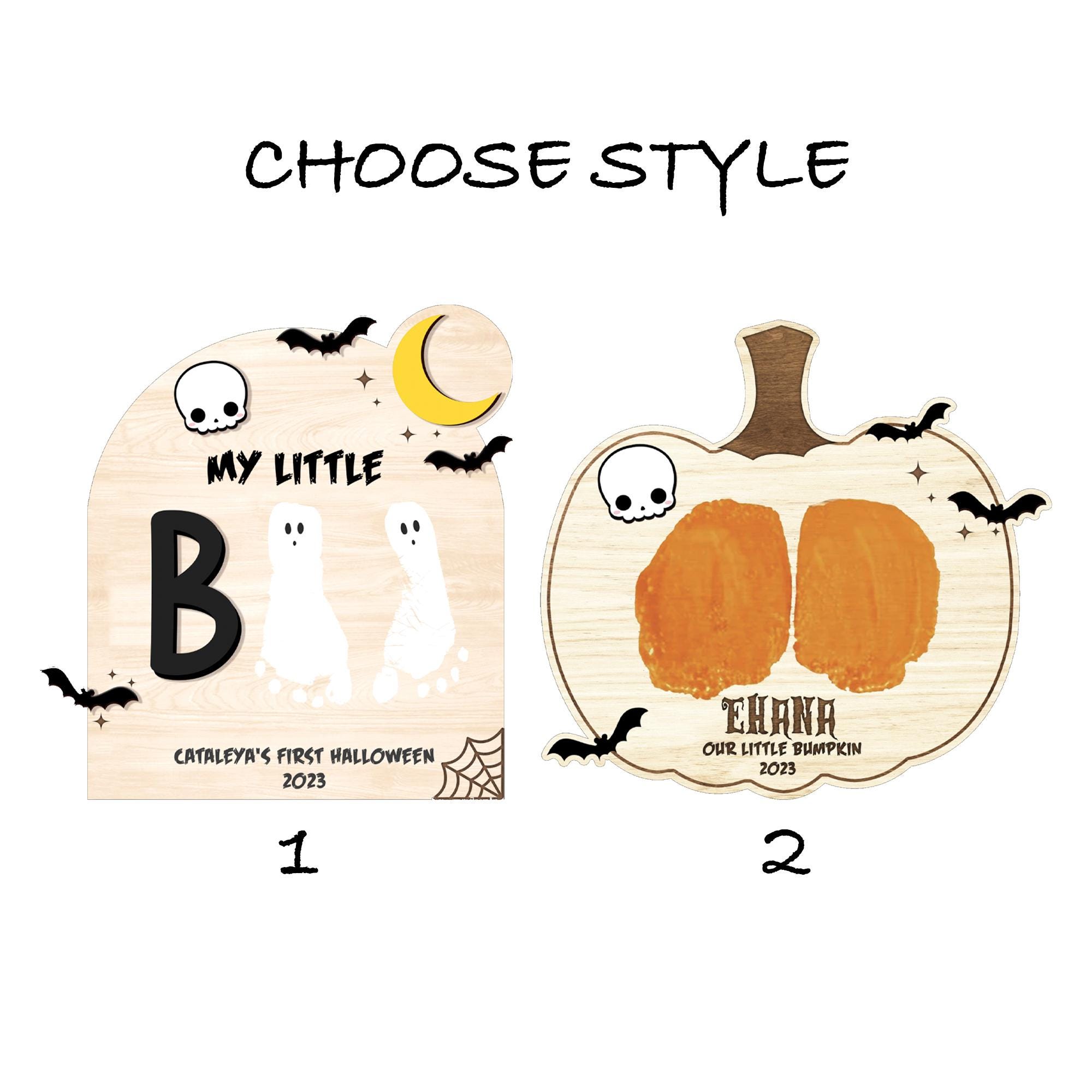 SALE DIY Halloween 2024 Footprint Art Baby Sign Custom Babys First ...