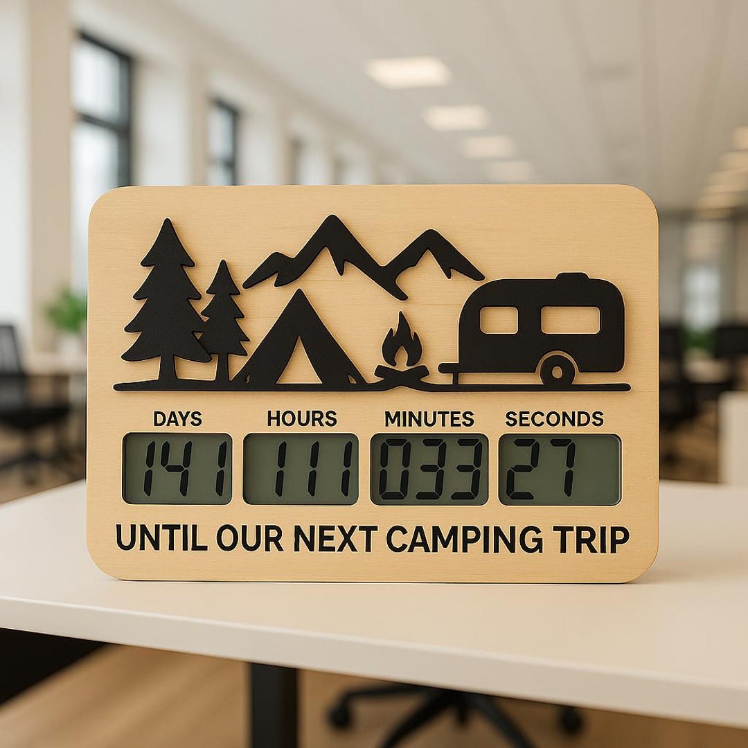 Camping Countdown Timer | Camp Trip Gift | RV Camper Family Gift ...