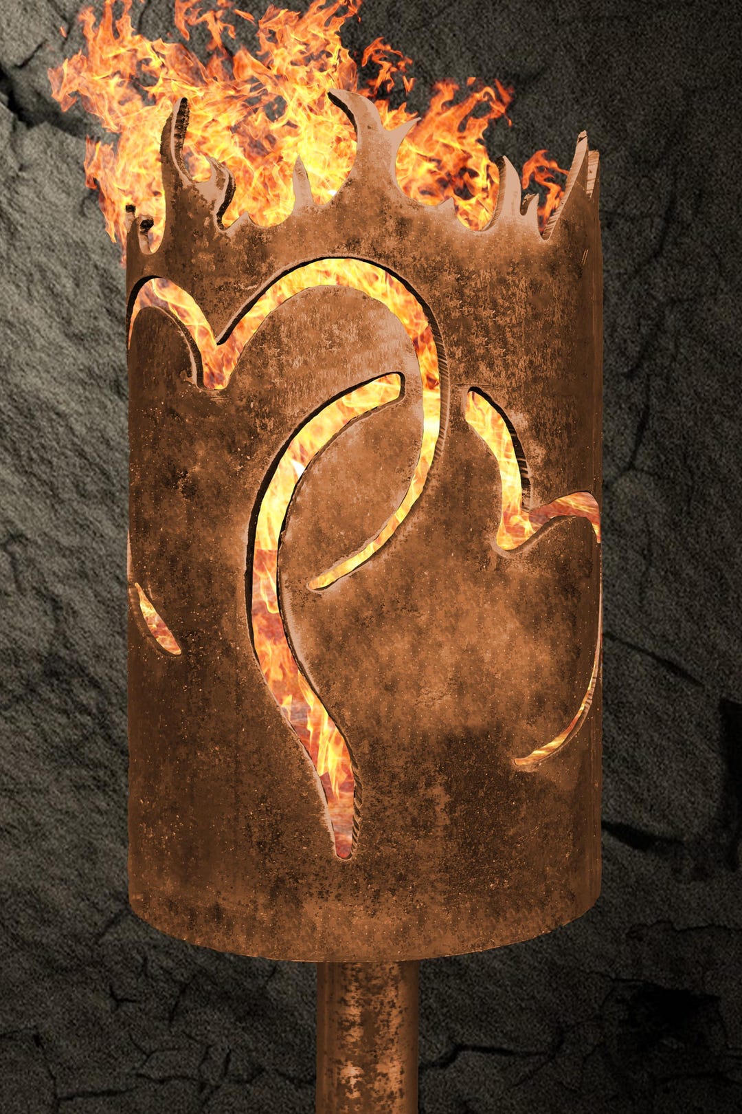 Garden Torch Wedding Hearts With Names on the Back. A Fire Torch Made ...
