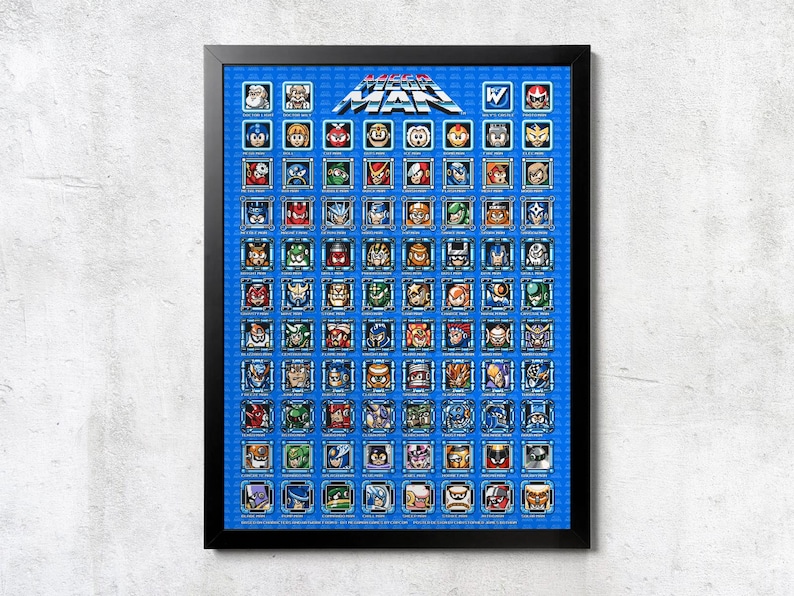Megaman 8-bit Mugshots NES Poster - Unframed Wall Print - Etsy