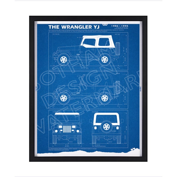 Jeep Wrangler Blueprint - Etsy