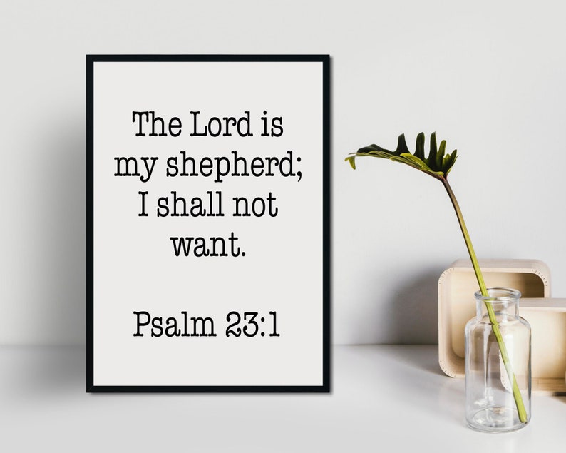 Lord is My Shepherd Frame Poster, Bible Verse Framed Print Frame Poser ...