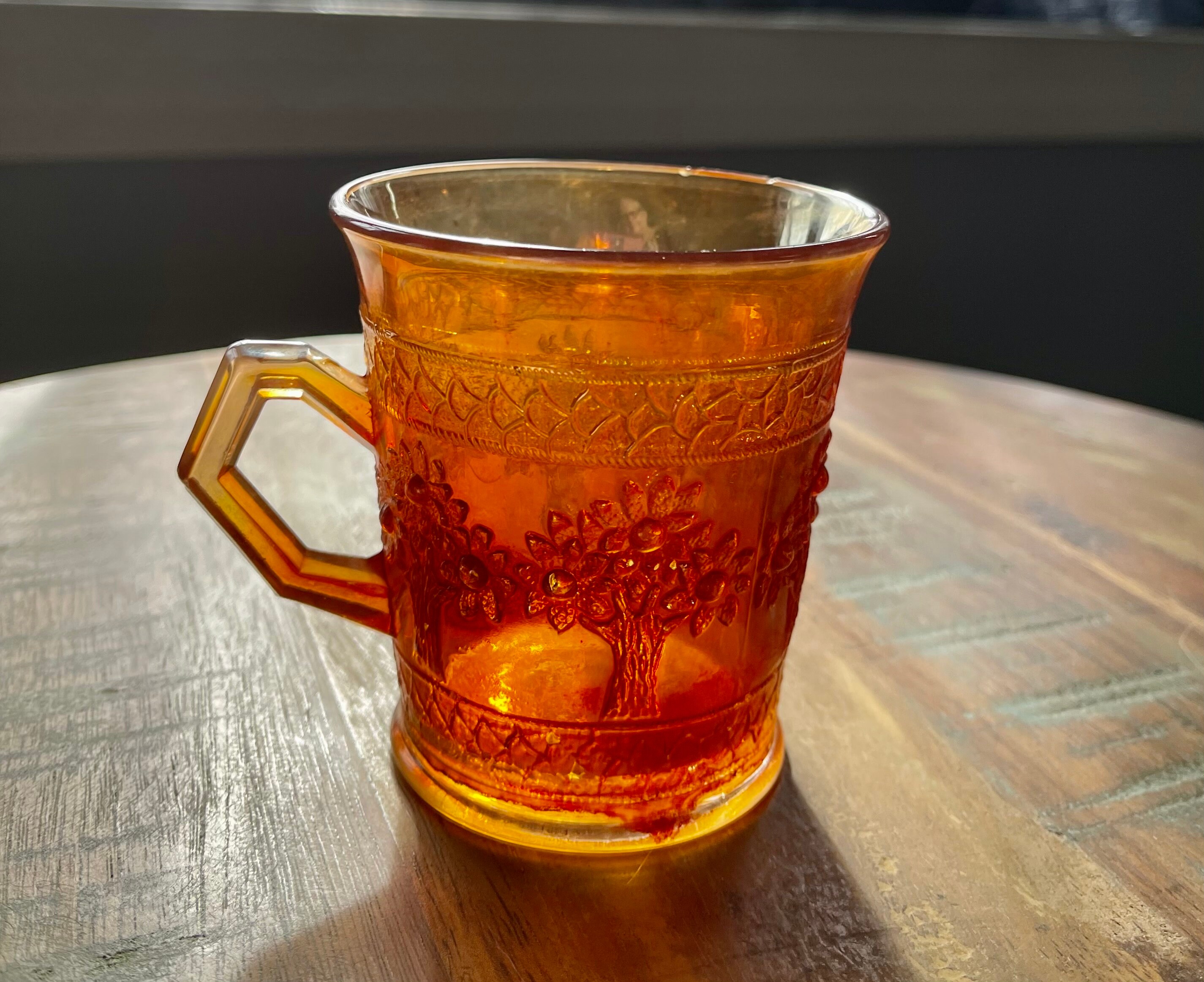 Antique Fenton Carnival Glass orange Tree Marigold Mug - Etsy