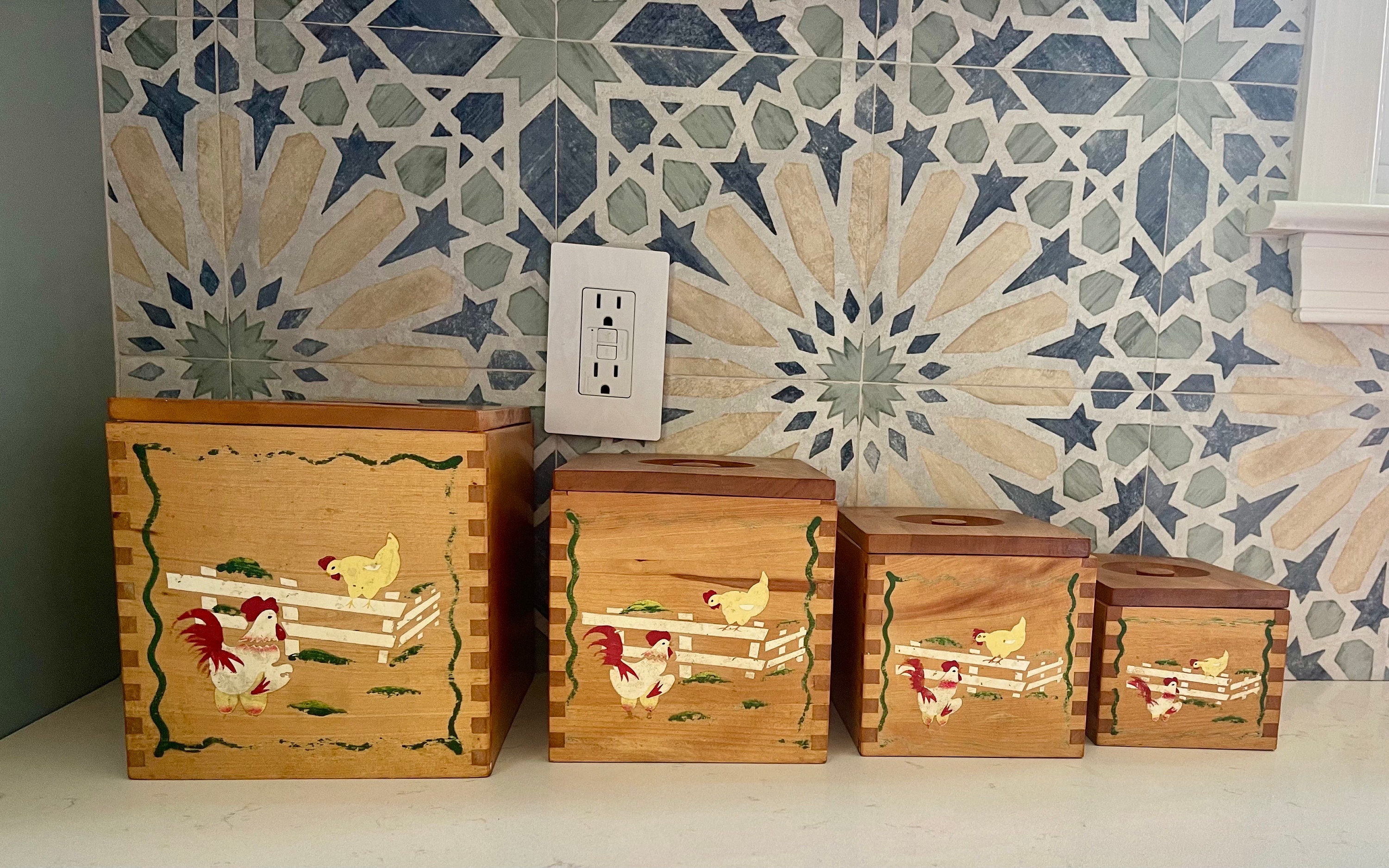 Nesting Wooden Kitchen Storage Canister Set - Etsy