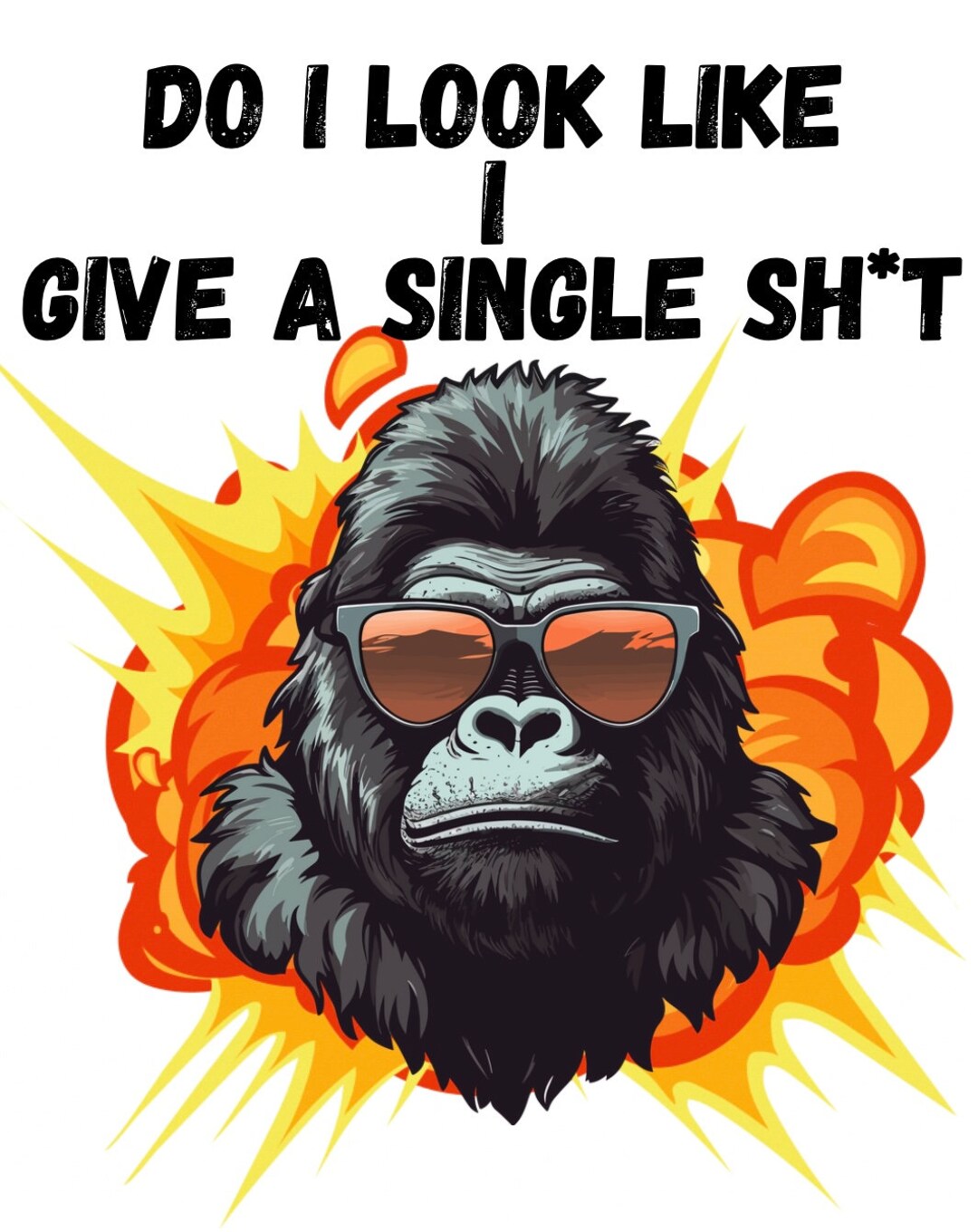 Funny Adult Censored Gorilla Printable Sticker Svg File Sarcastic ...