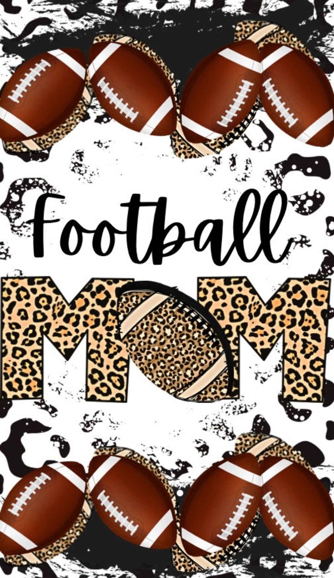 Leopard Print Football Mom Svg and Png Football Mom Cheers - Etsy