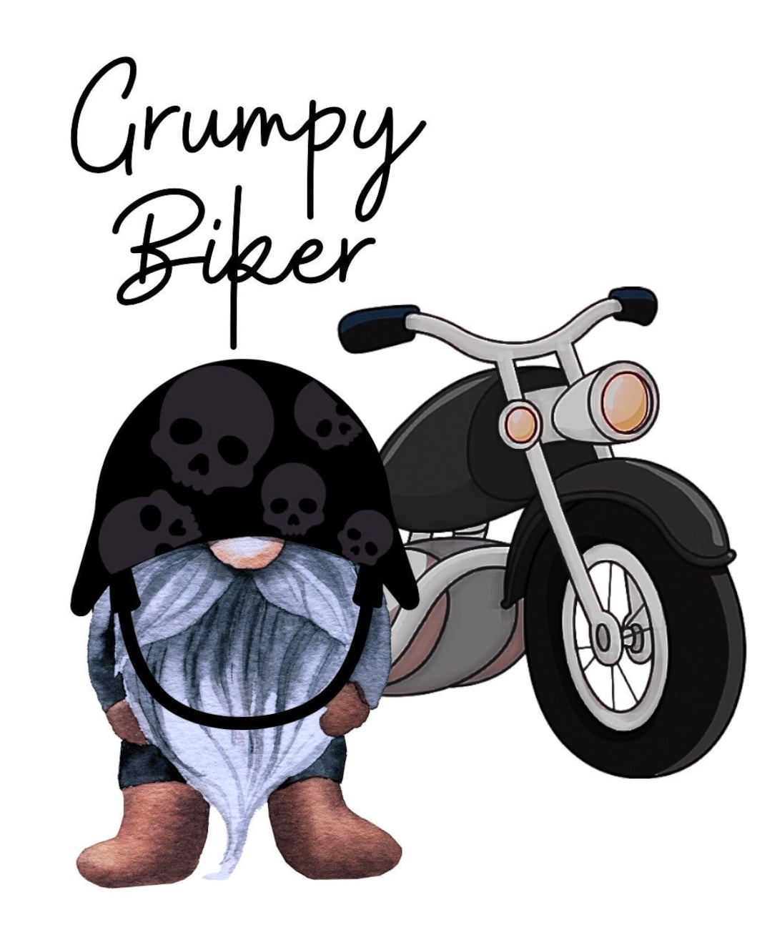 Funny Grumpy Biker Gnome Printable Svg File Funny Biker Printable Funny ...