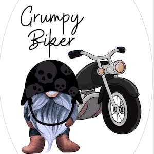 Funny Grumpy Biker Gnome Printable Svg File Funny Biker Printable Funny ...