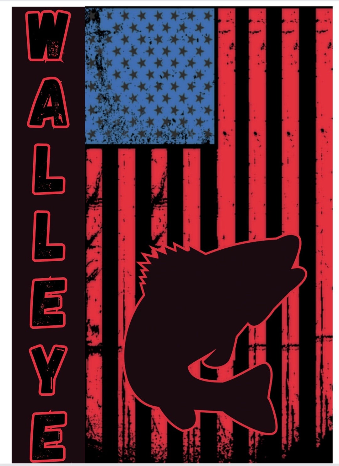 Patriotic Walleye Fishing Png File Patriotic Fishing Printable File ...