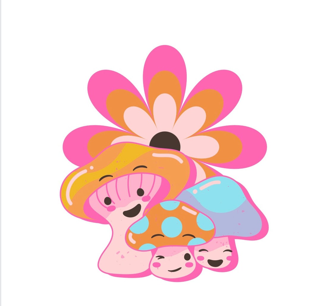 Sixties Style Mushroom Digital File 60s Mushroom Svg File for Cricut ...