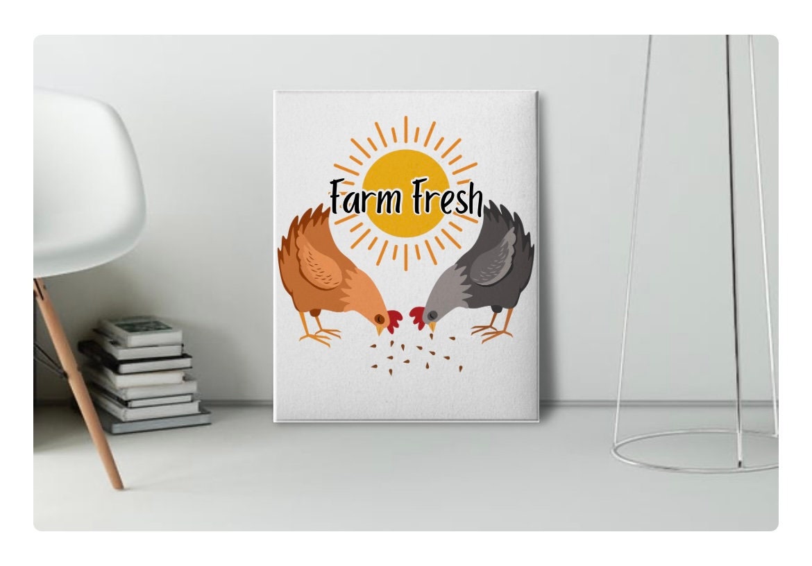 Chicken Svg Farm Fresh Svg Printable Sticker Svg Chicken Farm - Etsy ...