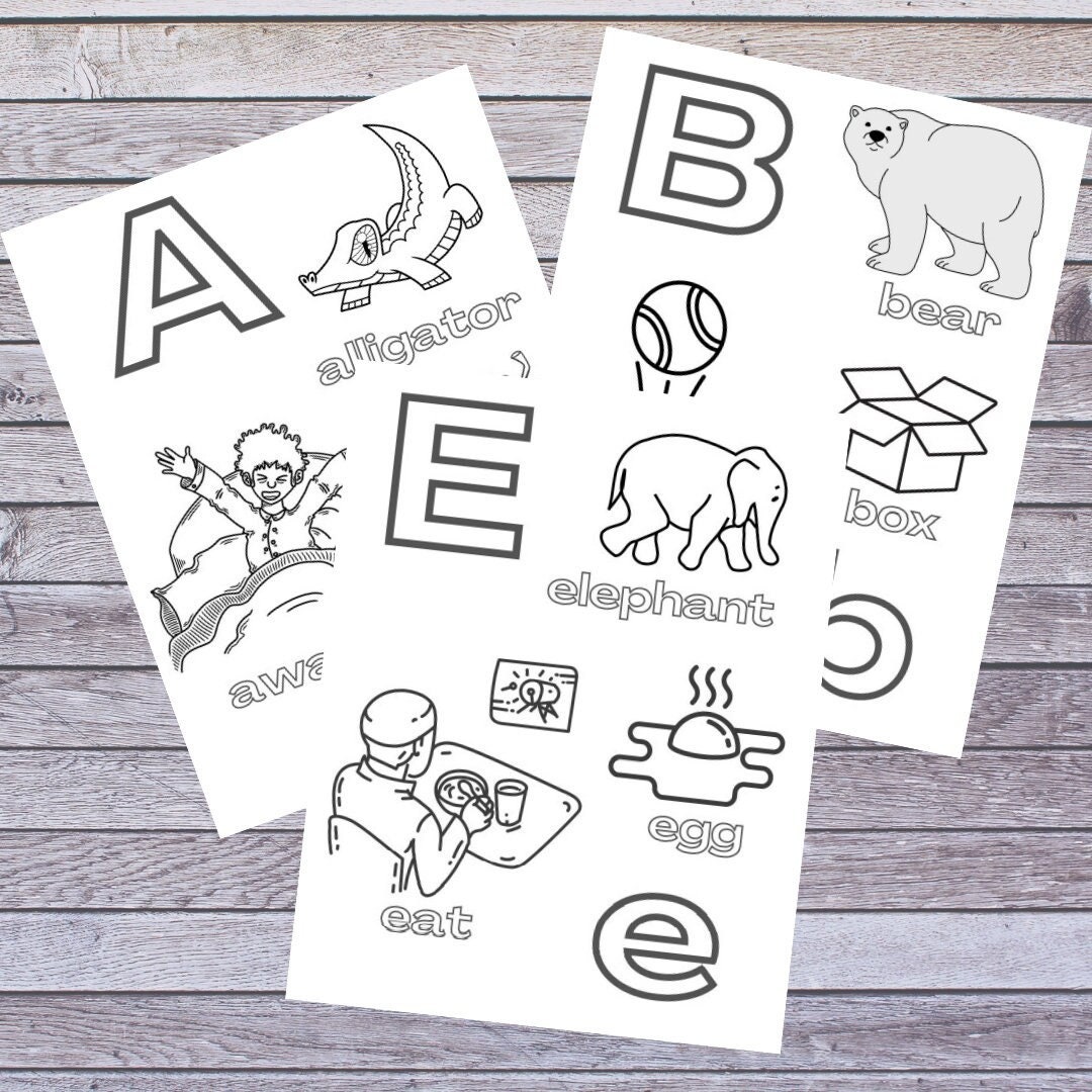 26 Printable Alphabet Coloring Worksheets - Etsy