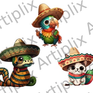 Cinco De Mayo Cute Animals PNG Files - Etsy