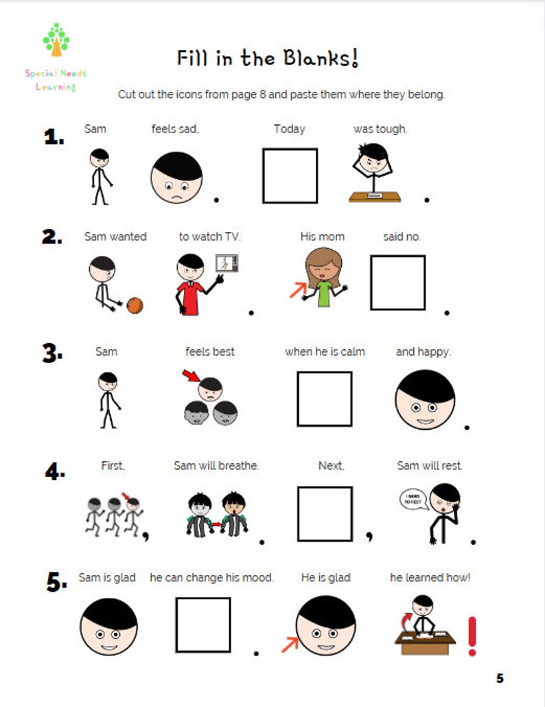 Rebus Book About Feeling Sad Read With Picture Support for Visual ...