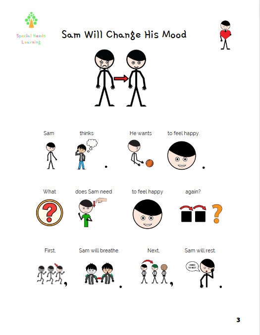 Rebus Book About Feeling Sad Read With Picture Support for - Etsy