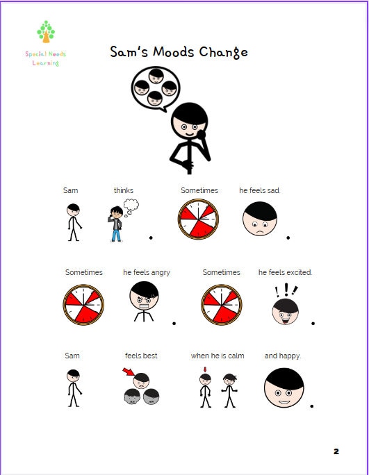 Rebus Book About Feeling Sad Read With Picture Support for - Etsy