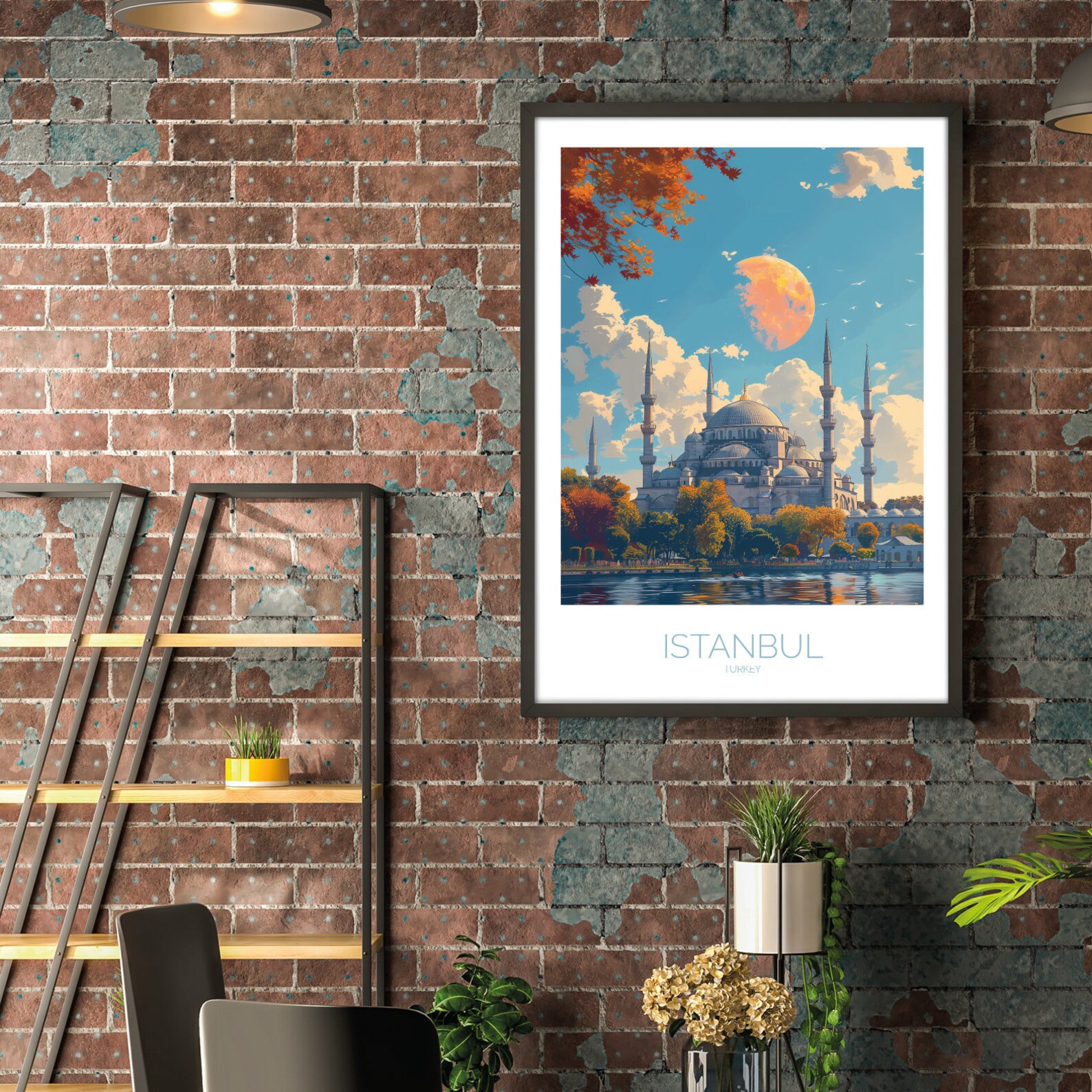 Istanbul Poster, Turkey Souvenir, Travel Print, Beautiful Scenery Art ...