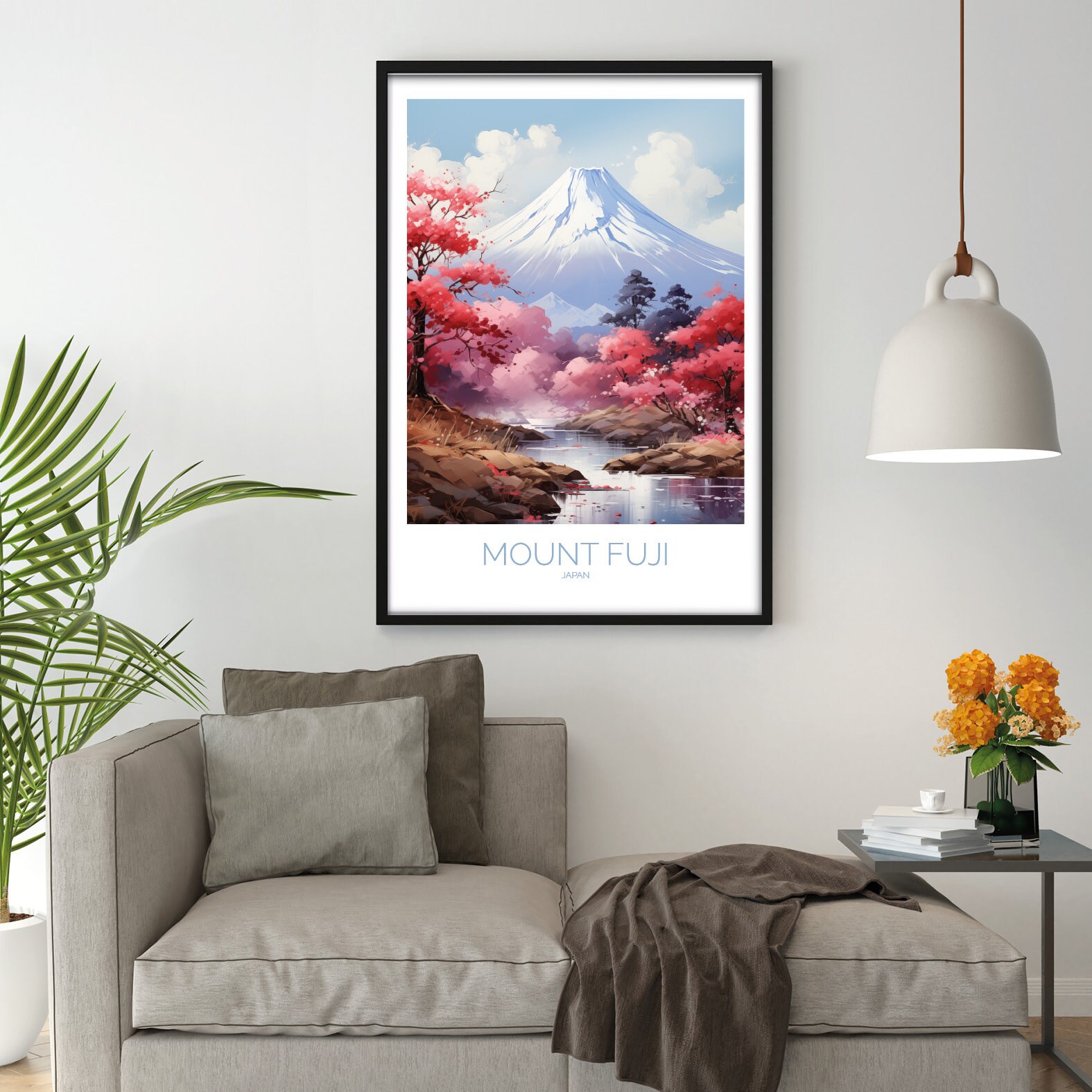 Mt. Fuji Wall Art, Mount Fuji Wall Art, Mountain Landscape Poster, Japan Wall Art, Japanese MT ...