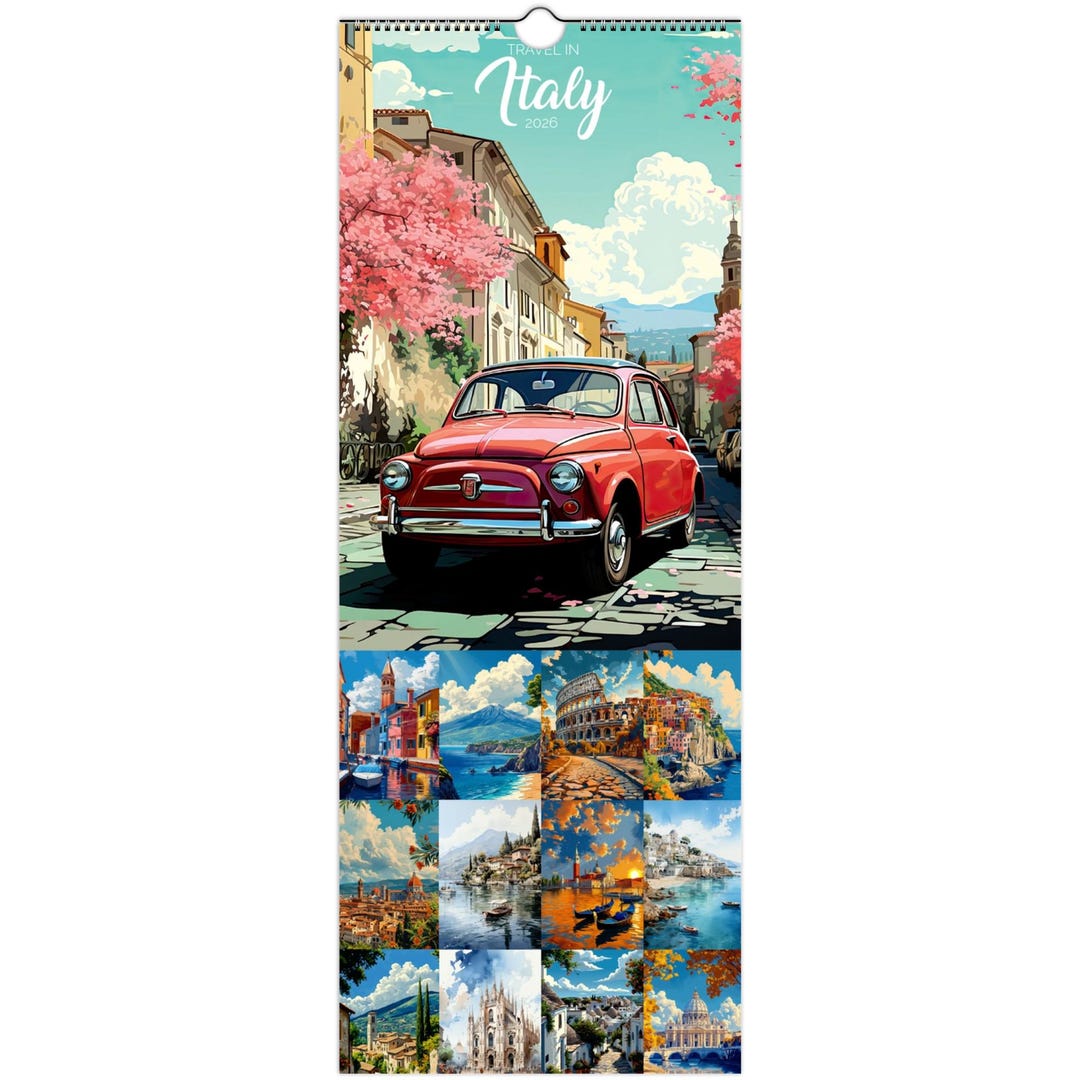 Travel in Italy Wall Calendars 2026 - 14.8 X 40 Cm (EU & Rest of World ...