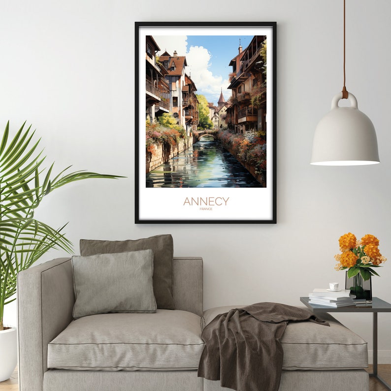 Annecy France Poster, Souvenir France Travel Print, Beautiful Scenery ...