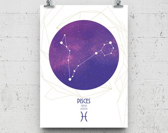 Pisces Digital Download Astrology Zodiac Star Sign Sun - Etsy