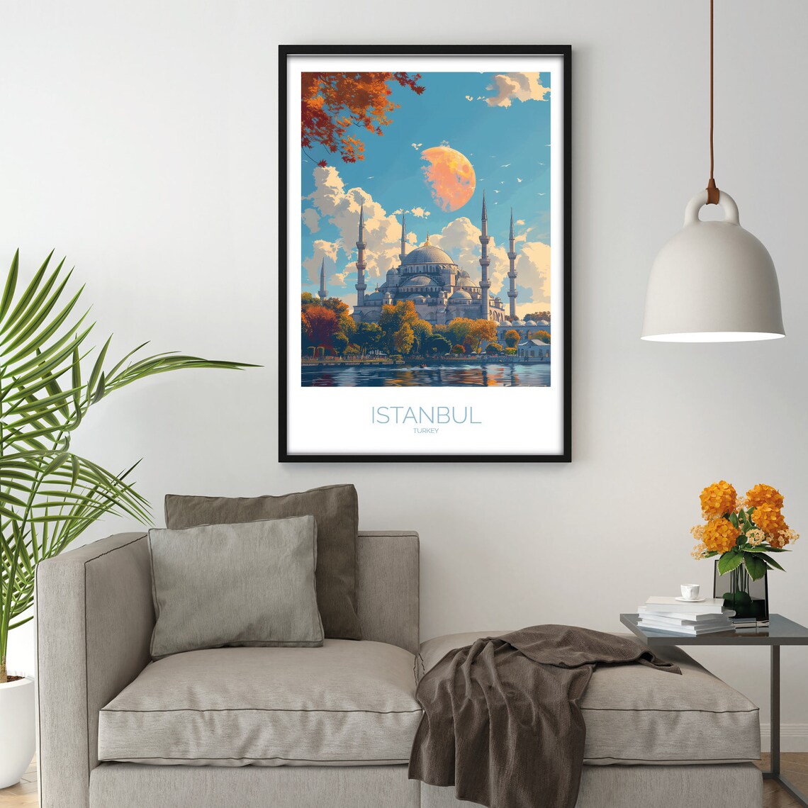 Istanbul Poster, Turkey Souvenir, Travel Print, Beautiful Scenery Art ...