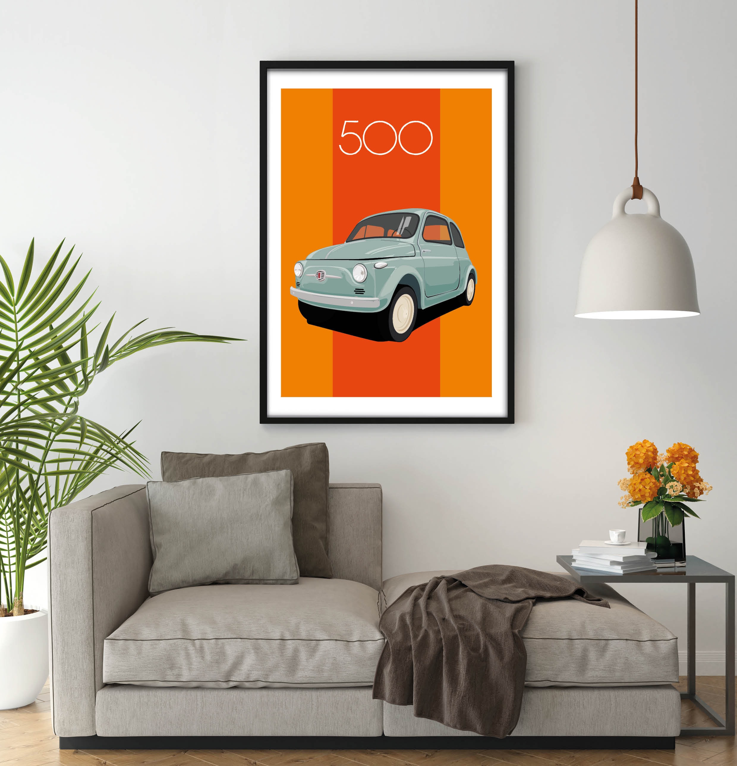 500 Fiat 500 Poster, Rome, Rome, Italian Car, 500, Fiat, Vintage Car ...