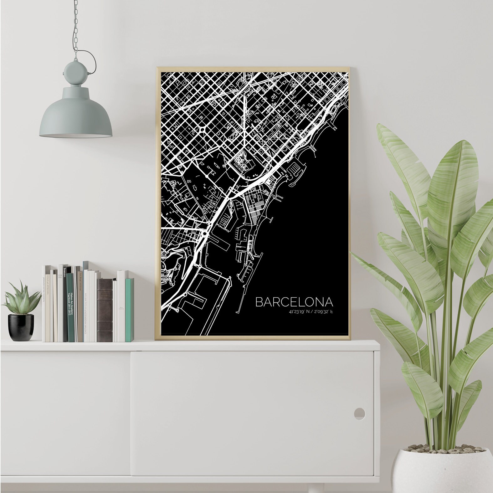 Barcelona - Map - Home Decor Poster, Gift, Travel Souvenir, Wall Art - Etsy